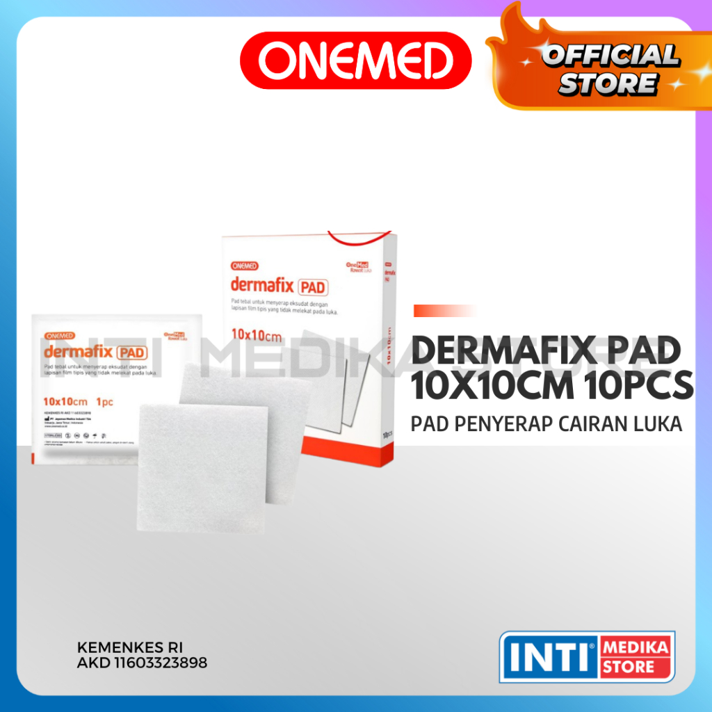 Jual ONEMED - DERMAFIX PAD 10x10 cm Sterile BOX | Penyerap Cairan Luka ...