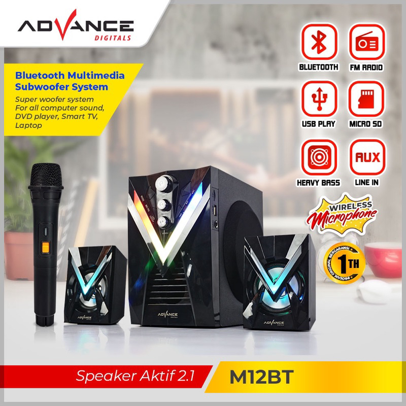 Jual Advance M12BT Speaker Aktif Multimedia Stereo Bluetooth Bonus Mic ...