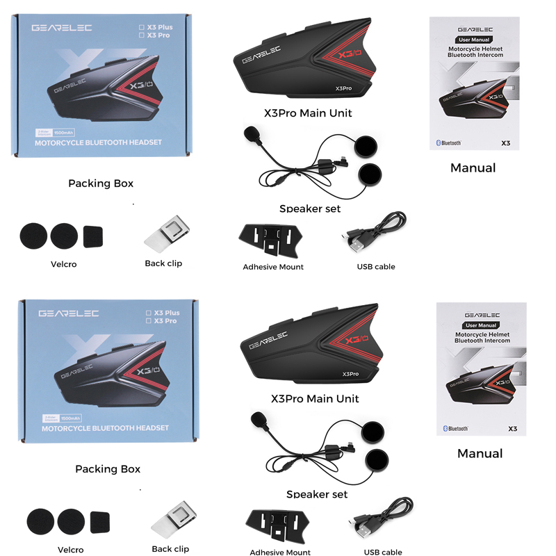 Jual Intercom GEARELEC C2 BT5.3 Helm Sepeda Motor 2 riders 50m ...