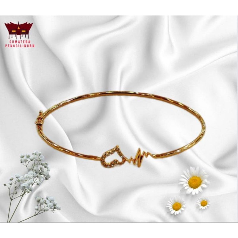 Jual gelang Bangle emas model Korean love zig-zagkadar 8k- GB01 ...
