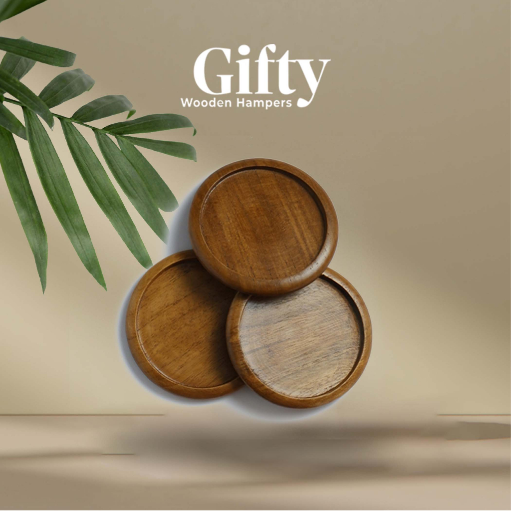 Jual Tatakan Gelas Wood Coaster Kayu Jati Bulat 10cm Properti Foto ...