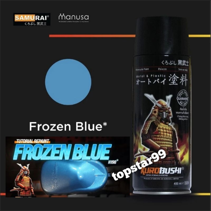 Jual Samurai Paint Pilok Pilox Cat Semprot Biru Muda Metalik Frozen Blue H198 Spray Paint ...
