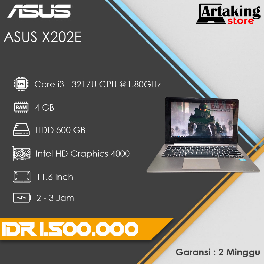 Jual Asus X202E - Core i3 - Gen 3th - Desain | Shopee Indonesia