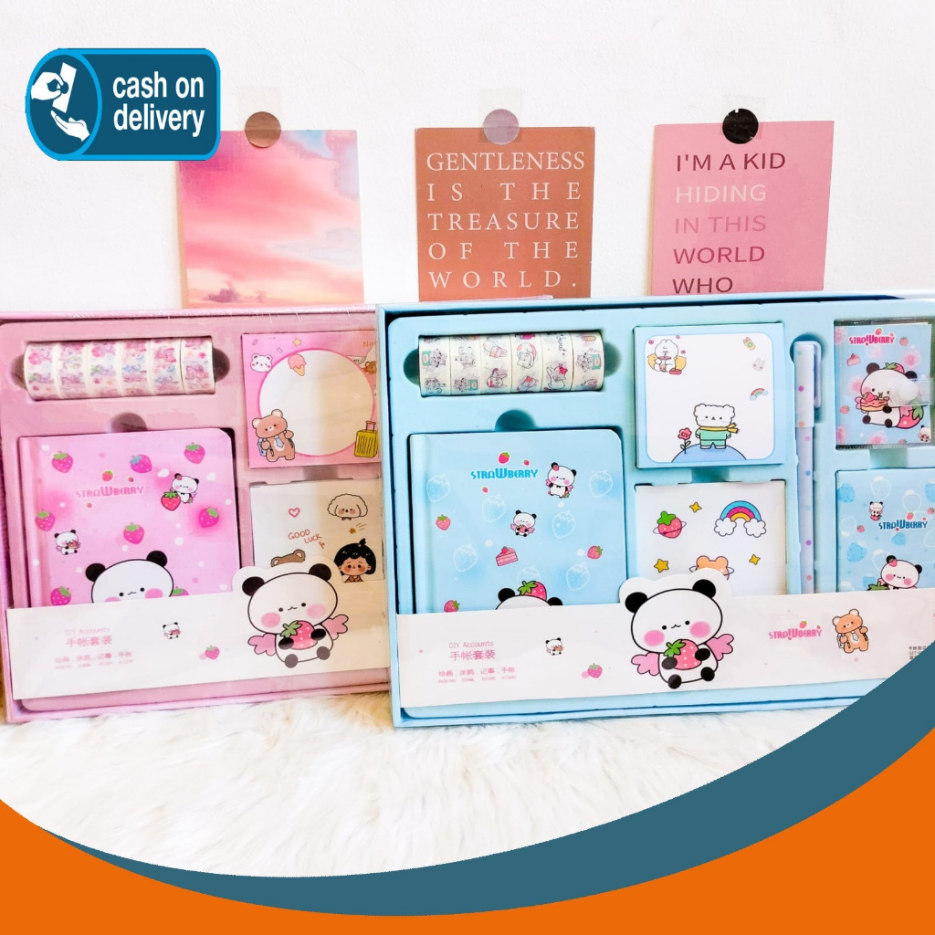 Jual Paket jurnal 7 in 1 Panda Free Box (solatip, buku mini, kertas ...