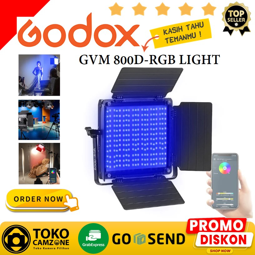 Jual GVM 800D RGB LED Studio Video Light/Lampu Video LED Studio Vlog ...