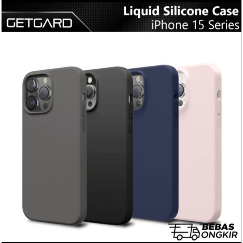 Jual Case iPhone 15 Pro Max Plus Getgard Liquid Silicone Soft Casing ...