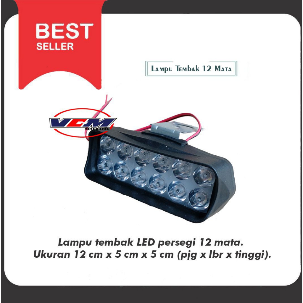 Jual Lampu Tembak Sorot LED Persegi 12 Mata Mobil Motor | Shopee Indonesia
