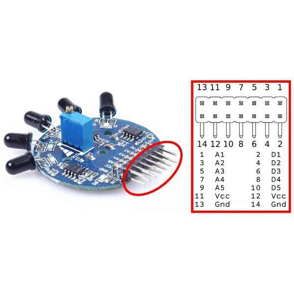 Jual NFRARED IR FLAME SENSOR API 5 ARAH FIRE SENSOR MODULE 5 CHANNEL ...