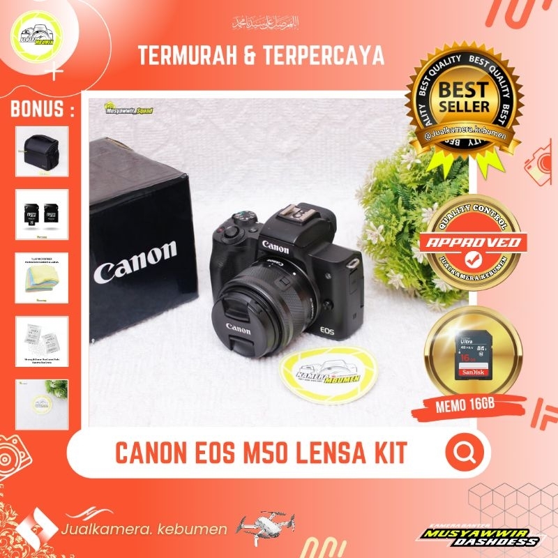 Jual CANON EOS M50 / CANON M50 KIT 15-45MM IS STM WIFI - PAKET LENGKAP ...