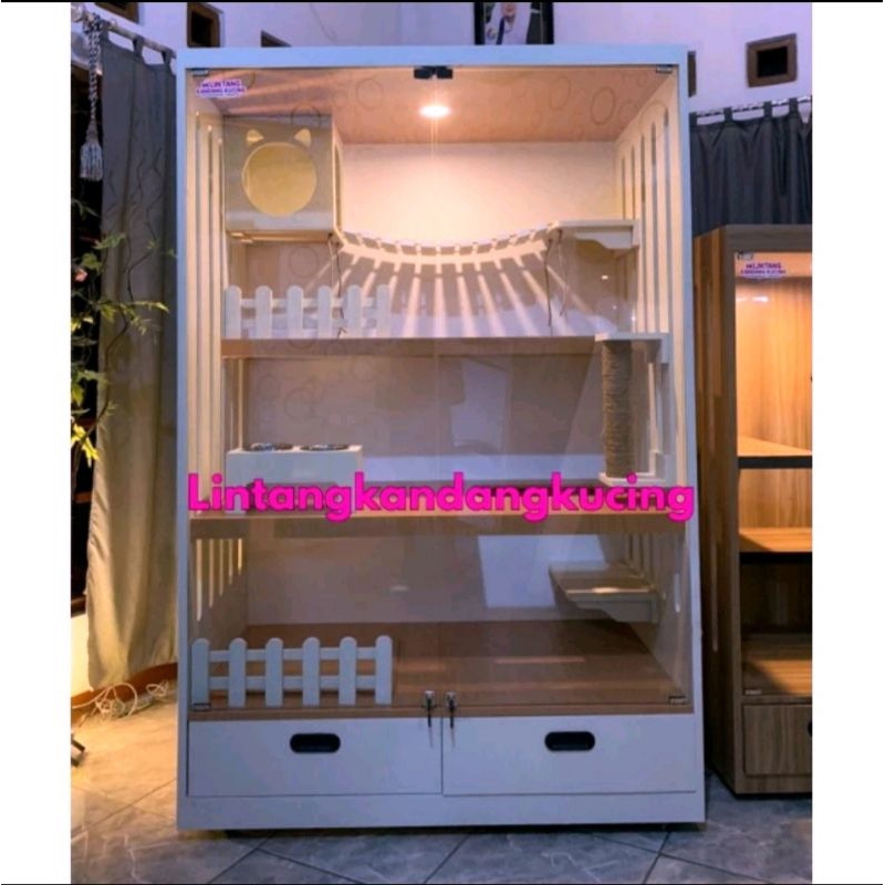 Jual kandang rumah kucing besar bahan HPL cat home house/ cat room ...