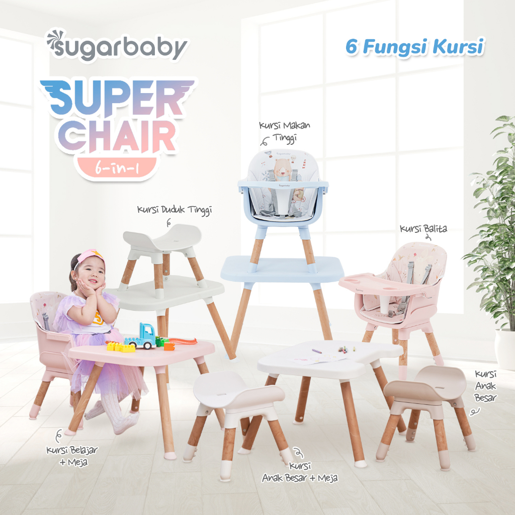 Jual Sugar Baby Super Chair 6in1 Kursi Bayi/Bangku Bayi/Kursi Makan Bayi | Shopee Indonesia