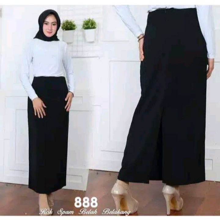 Jual Rok Kerja Wanita Panjang / Rok Formal Rempel Span / Rok Kerja Kantor Wanita / Rok Polos ...