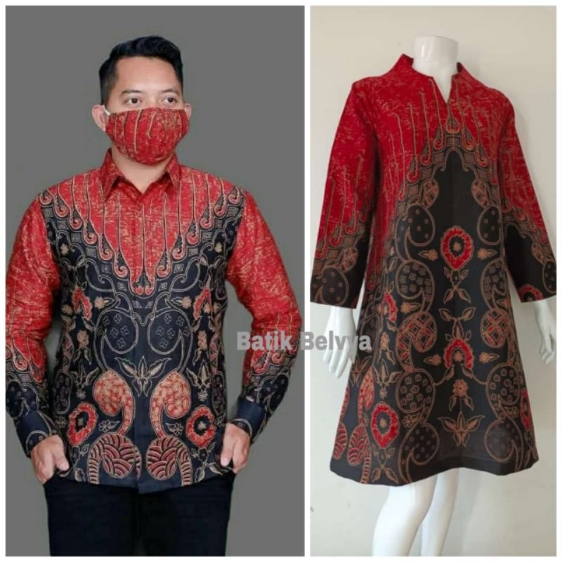 Jual Set pakaian couple batik Takhisa / Set batik couple kemeja batik ...