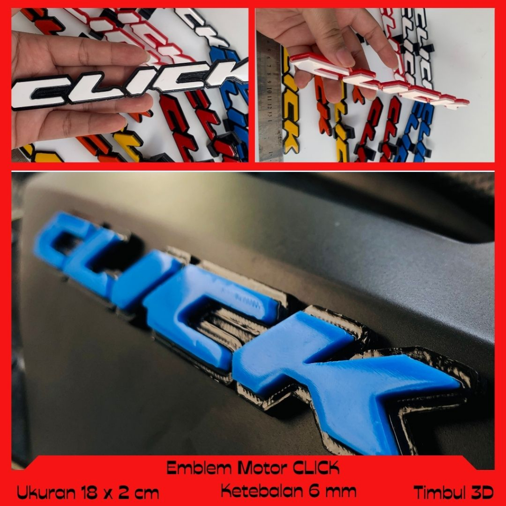 Jual EMBLEM MOTOR HONDA CLICK LOGO VARIO VARIASI 3D TIMBUL BAHAN FIBER ...