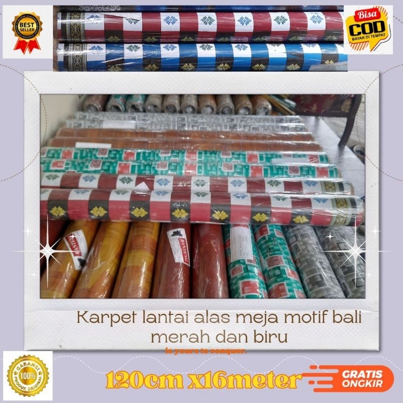 Jual Alas meja dan lantai lebar 120cm x 16meter motif batik bali ...