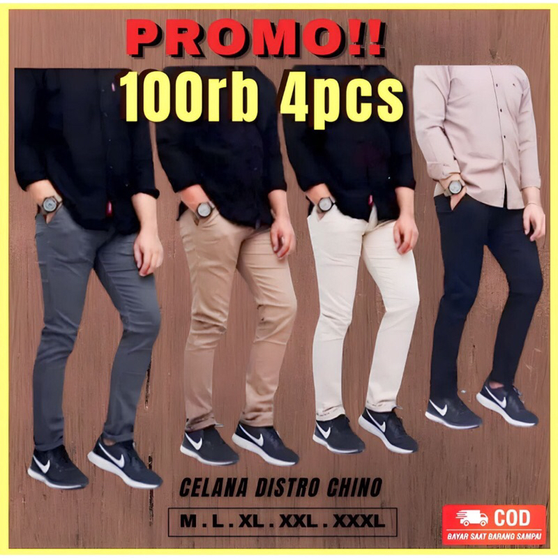 Jual BONUS DADAKAN 100 RIBU DAPAT 4 PCS SIZE 27-40 JUMBO CELANA PANJANG CHINO PRIA / CELANA ...