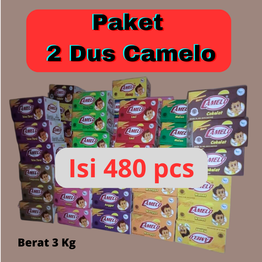Jual Serbuk Es Camelo 2 dus isi 480 Sachet Drink Bubuk Powder Instan ...