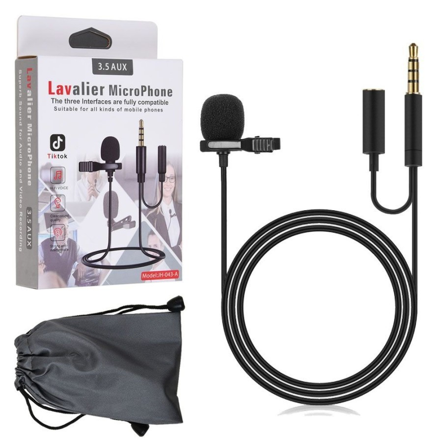 Jual MICROPHONE LAVALIER JEPIT AUX 3.5mm / mic jepit murah | Shopee ...