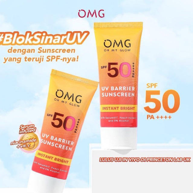 Jual DC OMG OH MY GLAM UV Barrier Sunscreen SPF 50 Pa++++ (25ml ...