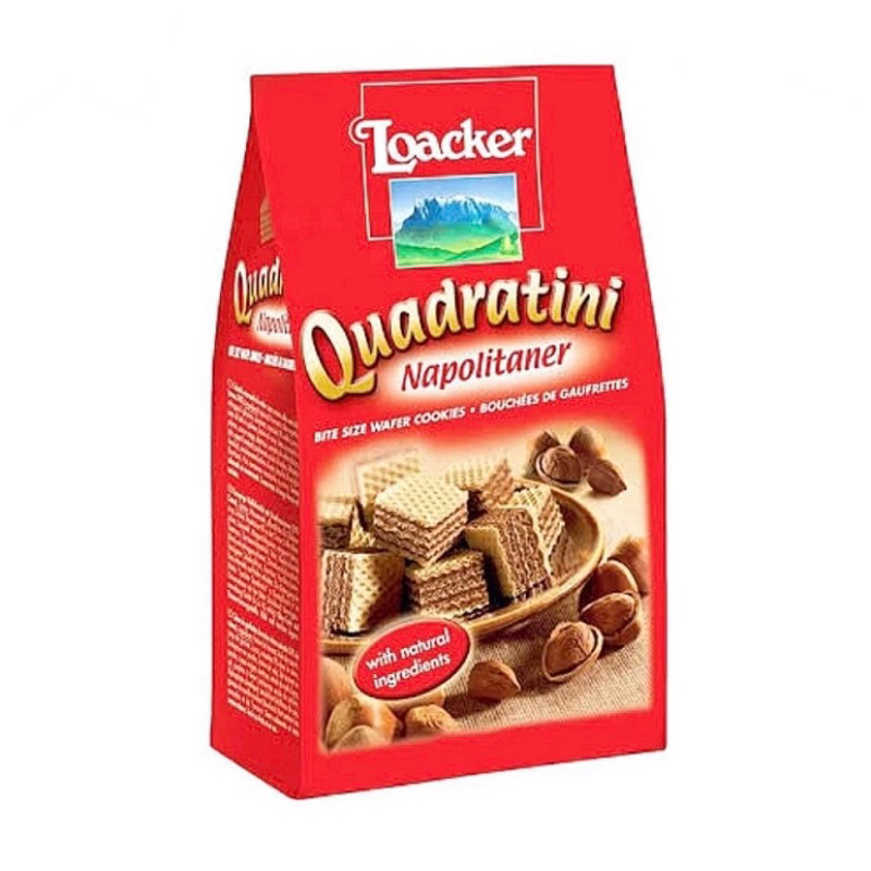 Jual LOACKER Quadratini wafer cookies 125gr biskuit wafer Loacker ...