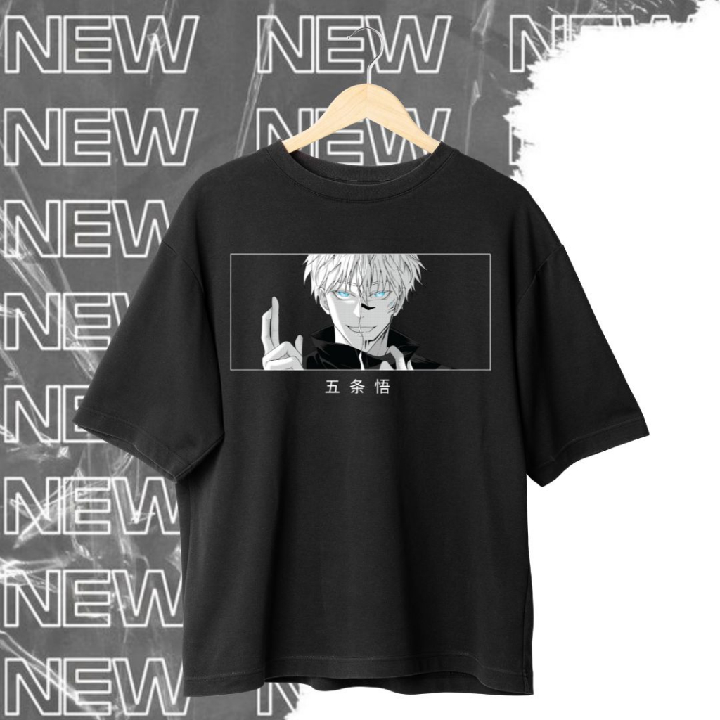 Jual Elmians T-Shirt Oversize Gojo Satoru Baju Kaos Hitam Jujutsu ...