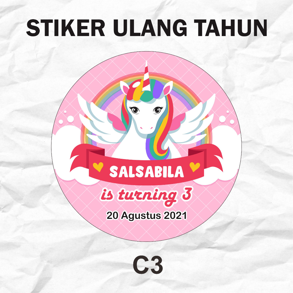 Jual (ukuran 7 cm)stiker ulang tahun/stiker happy birthday/sticker ...
