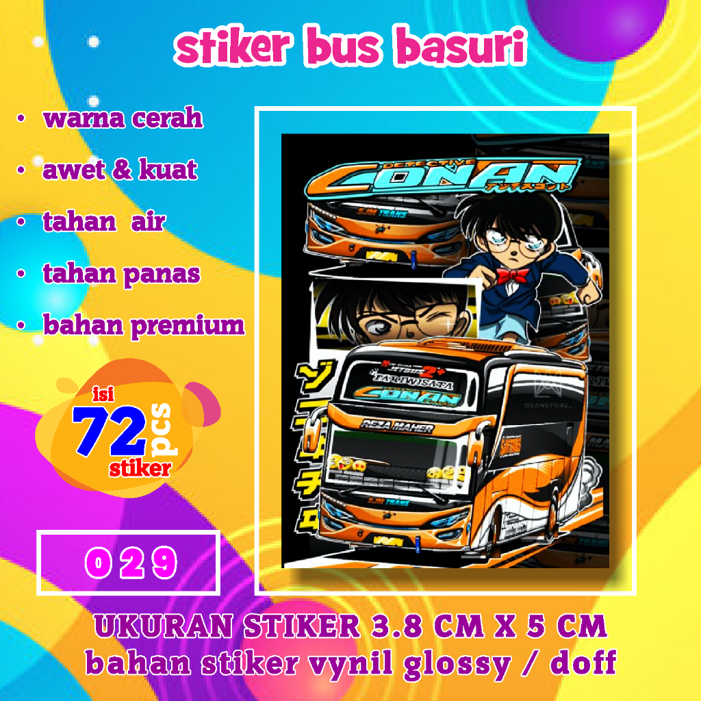 Jual stiker bus basuri conan [029] warna cerah kuat tidak luntur [vynil ...