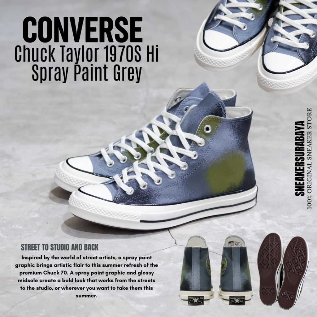 Jual CONVERSE CHUCK TAYLOR 1970S HI SPRAY PAINT GREY CT 70S CT 70 ...