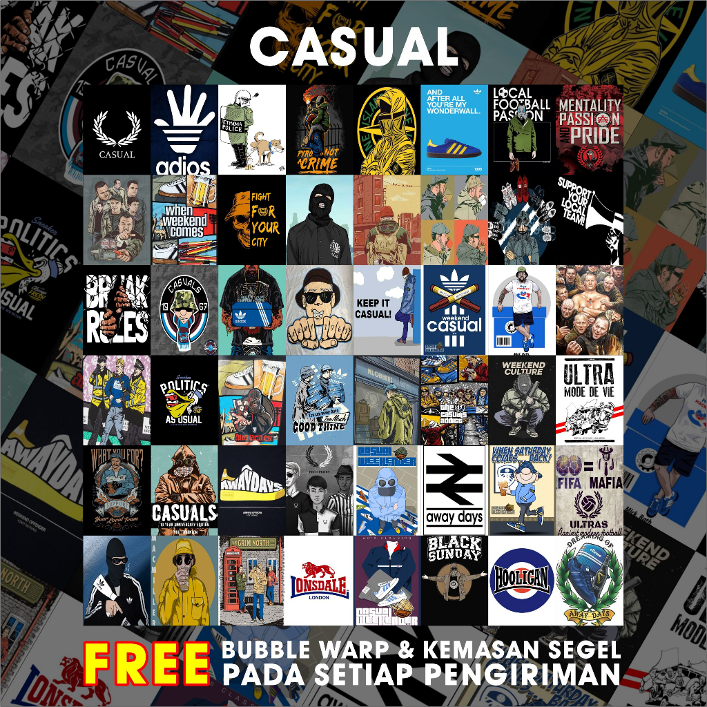 Jual Poster Dinding Aesthetic Bundle Casual Isi 24/48 Poster | Poster ...
