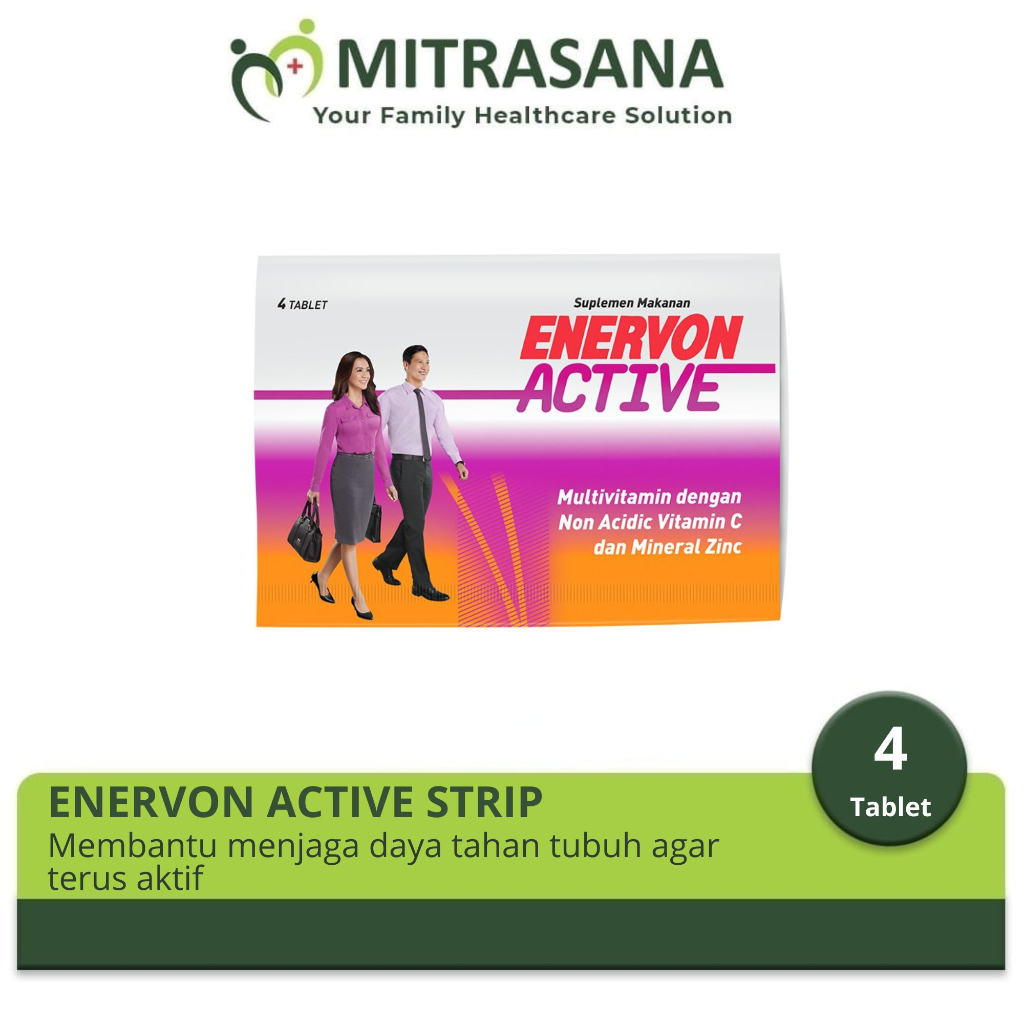 Jual Enervon Active Strip 4 Tablet - Multivitamin dan Zinc untuk ...