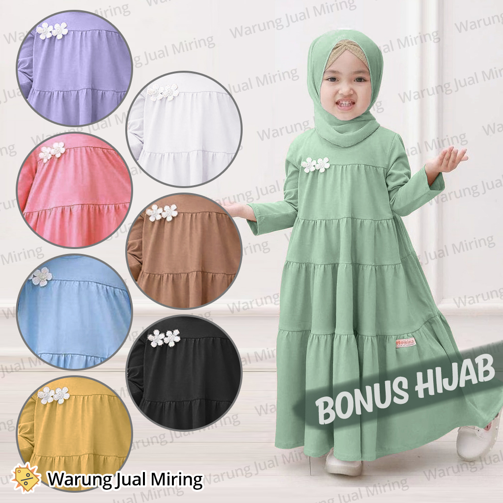 Jual Setelan Gamis & Hijab Anak Susun 1-16 Tahun Model Polos Terbaru ...