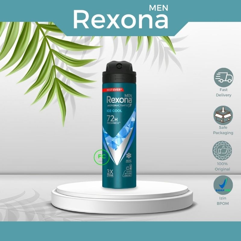 Jual Rexona Men Deodorant Spray Ice Cool 135Ml | Shopee Indonesia