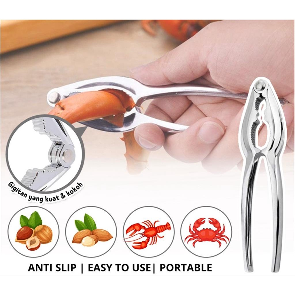 Jual Tang Kepiting Alat Penjepit Kacang Capit Makanan Seafood Stainless ...