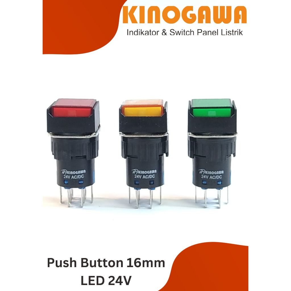 Jual Push Button Lampu 16mm Kotak 24v - Tombol Push Button 8 kaki ...