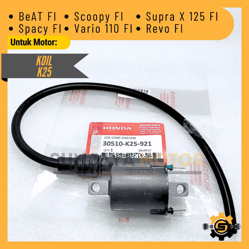 Jual Koil K25 Coil Pengapian Ignition Original Honda Beat FI Spacy FI ...