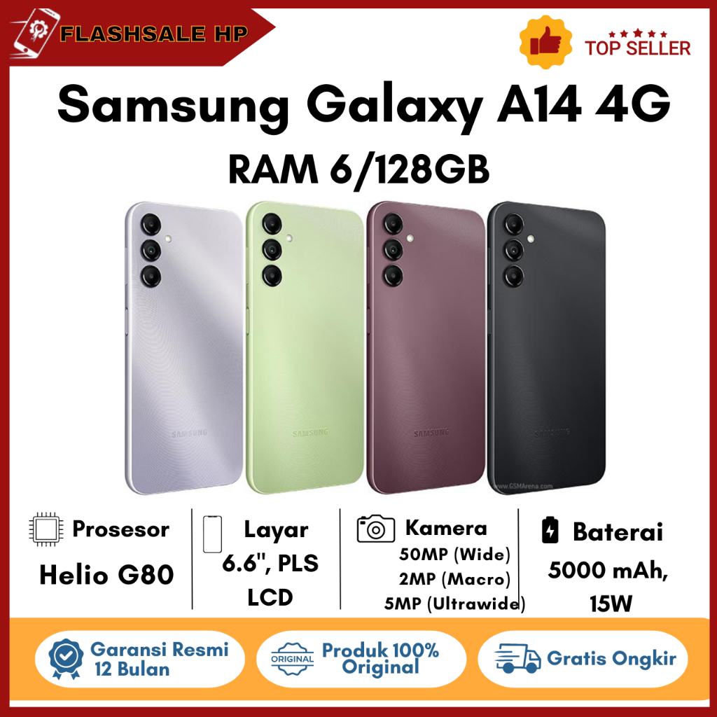 Jual Samsung A14 5G RAM 6/128GB-GARANSI RESMI SAMSUNG | Shopee Indonesia