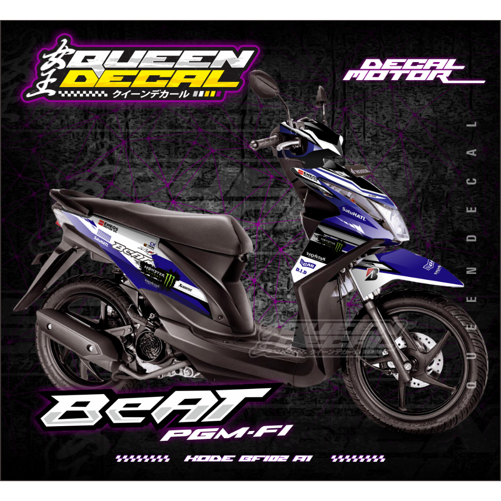 Jual STIKER DECAL BEAT PGM-FI DESAIN RACING - STIKER FULLBODY HONDA ...