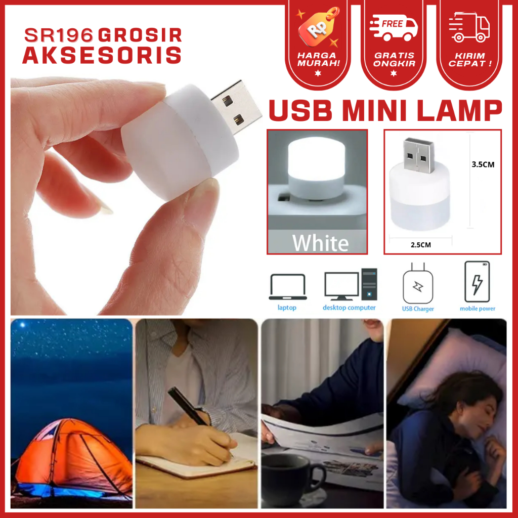 Jual Lampu mini LED USB Light Usb mini led eye bulat lampu cahaya mini ...