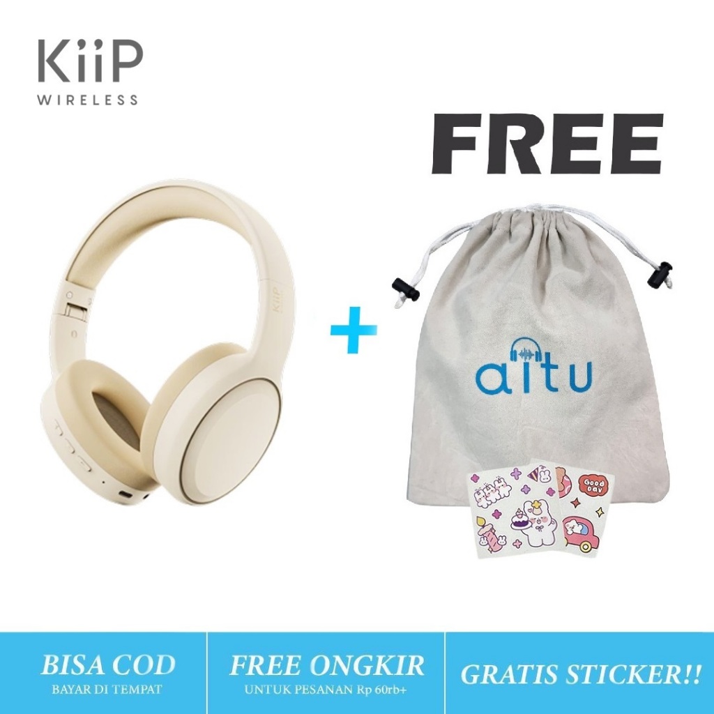 Jual KIIP Wireless Headphones TH30 Bluetooth Headset Earphones In Ear ...