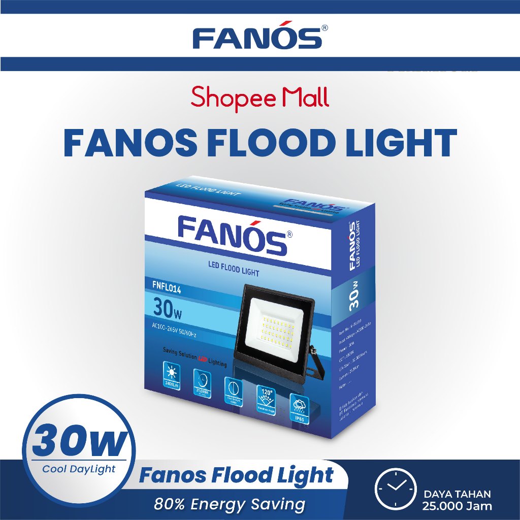 Jual FANOS Flood Light 30WATT Lampu Sorot/Tembak Led - Cool DayLight ...