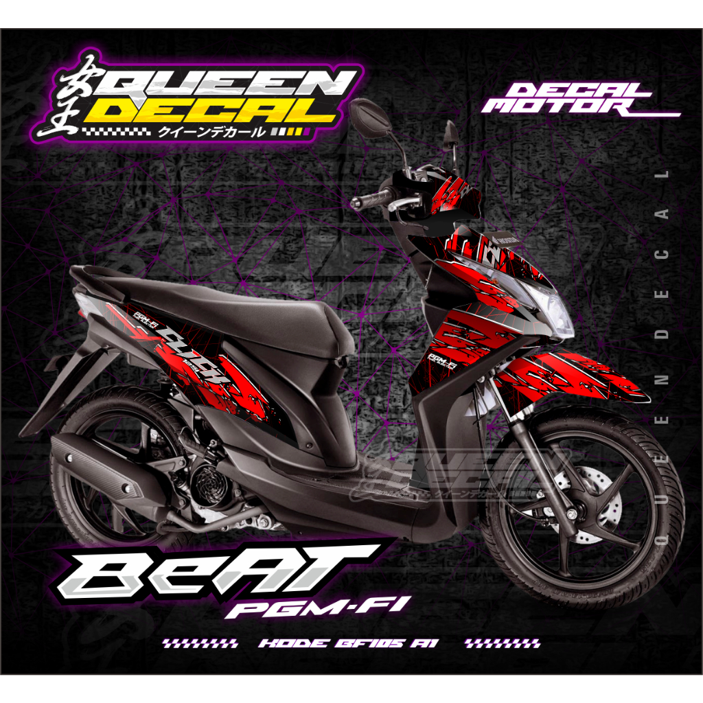 Jual STICKER DECAL BEAT PGM-FI CUSTOM DESAIN CLIK MERAH - STIKER ...