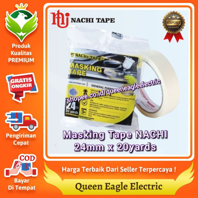 Jual Masking Tape Nachi 24mm / Isolasi Kertas Nachi 1 inch | Shopee ...