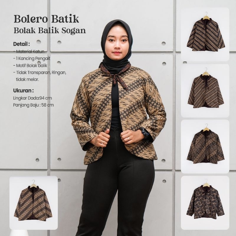 Jual Bolero Batik Motif Bolak Balik - Naira Batik | Shopee Indonesia