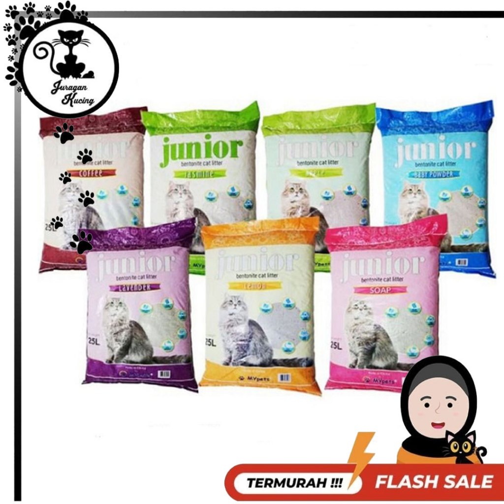 Jual pasir kucing JUNIOR cat litter gumpal wangi 10L / 10 LITER ...