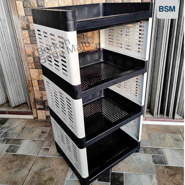 Jual BSM Rak Susun Plastik Serbaguna 4 SUSUN Dengan Roda (Anti Banjir ...