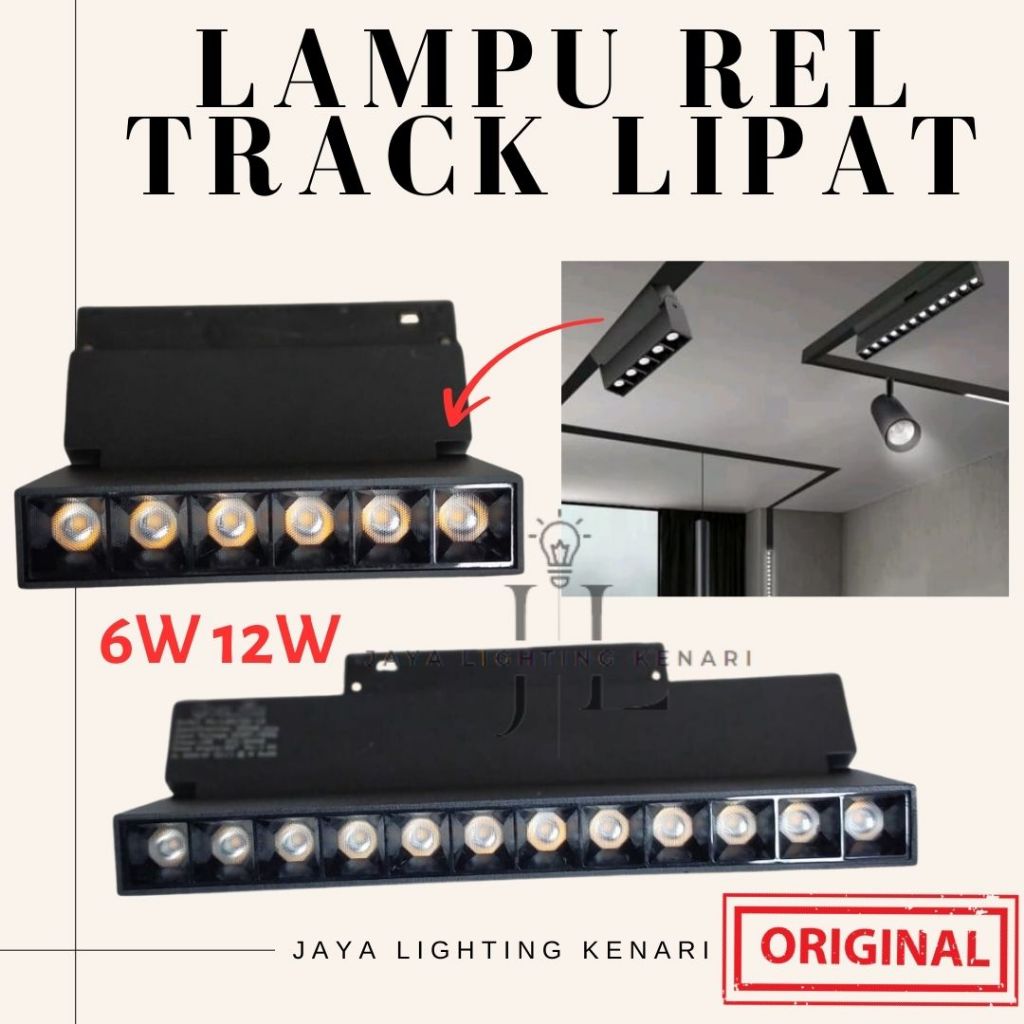 Jual TYPE A LAMPU TRACK LIGHT MAGNET LIPAT 6W 12W LED /LAMPU MAGNETIC ...