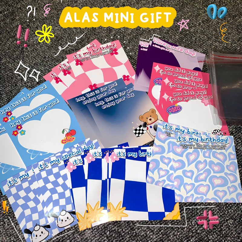 Jual 12 lembar/pcs alas mini gift, hadiah kecil lucu - aesthetic. alas ...