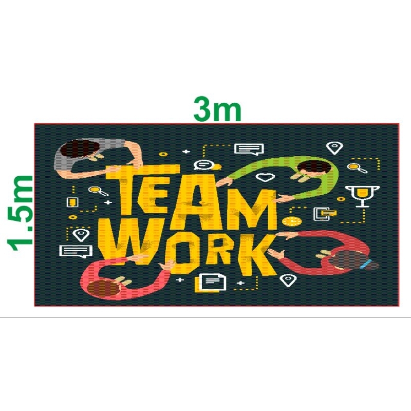 Jual WALLBANNER/WALLPAPER GB.TEAM WORK HIJAU cocok buat dinding kantor ...