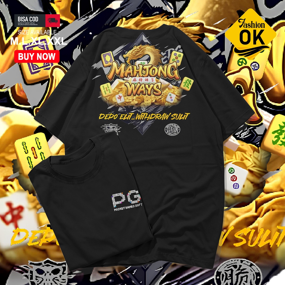 Jual kaos Distro Mahjong Ways Dragon PG Soft Spesial / Baju Mahjong ...