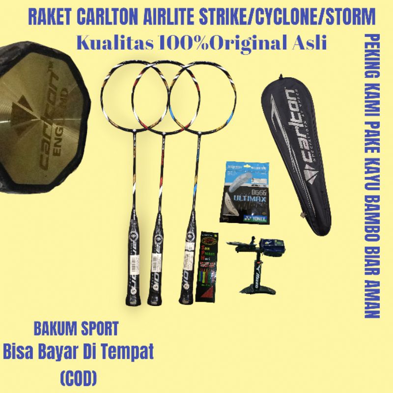 Jual Raket Carlton airlite Cyclone/strike/storm kualitas 100% Original ...